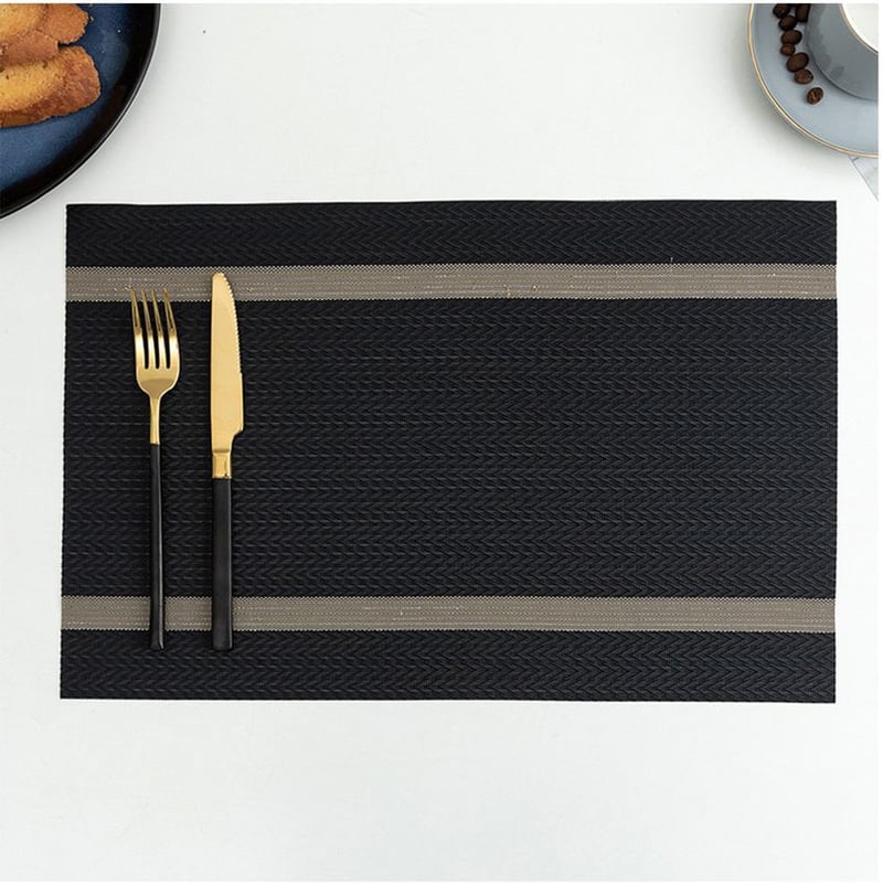 Individuales para comedor negro - importados alta calidad 6 puestos ...