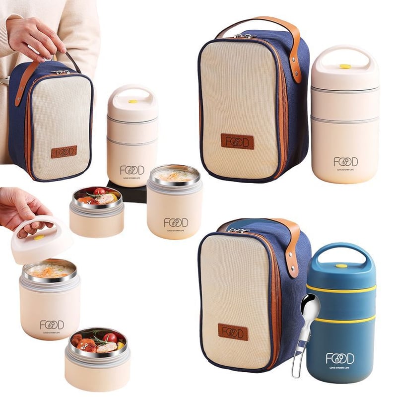 Porta comidas 3en1 con lonchera termica y cubierto MULTIPLACE COLOMBIA ...