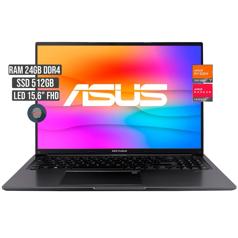 PORTATIL ASUS AMD RYZEN 7-7730U SSD 512GB RAM 24GB LED 15,6 FHD ASUS ...