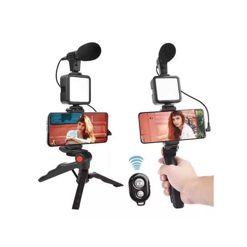 Kit Para Streaming Vlogs Mini Trípode Luz Relleno Micrófono DIANSHENG ...
