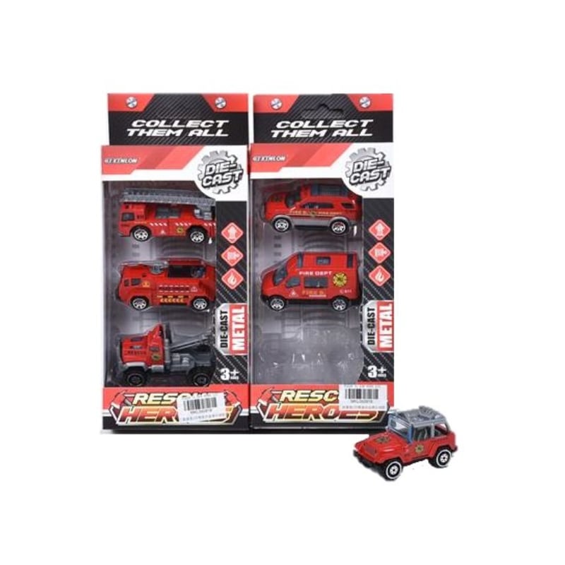 SET CARROS METALICOS RESCATE X 3 CAJA JUGUETELANDIA | falabella.com