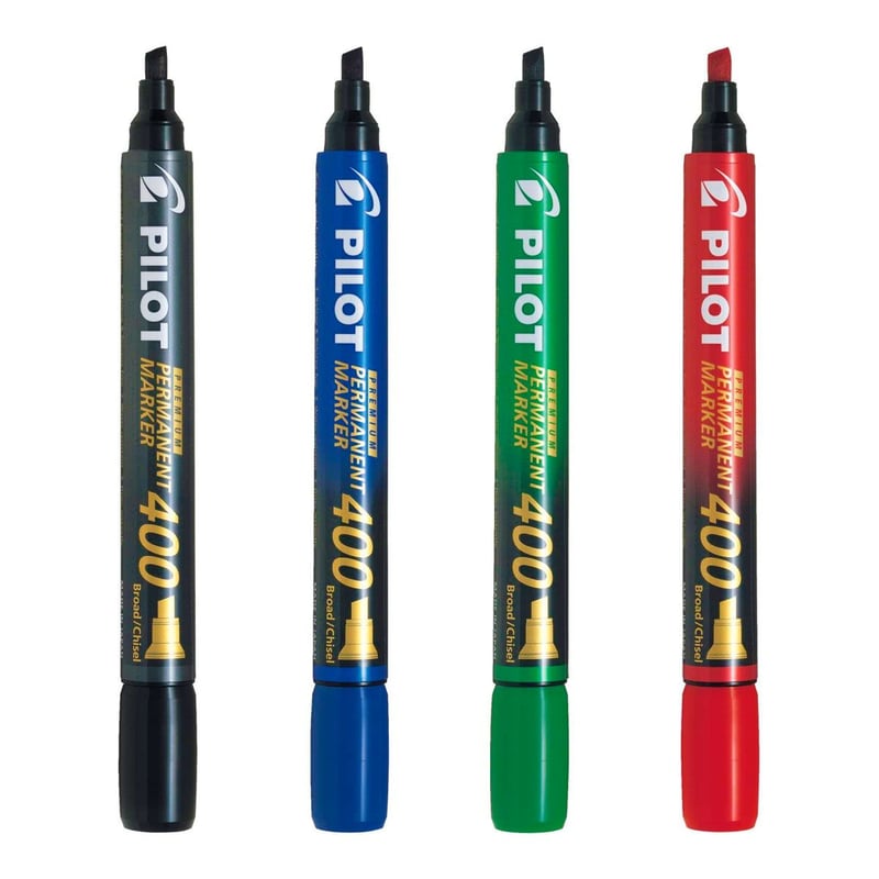 Marcador Permanente Pilot 400 Punta Biselada X 4 Colores PILOT ...