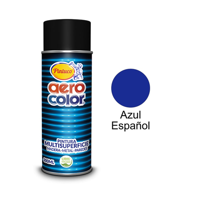 PINTURA AEROSOL AZUL ESPAÑOL 300ML AEROCOLOR PINTUCO | falabella.com