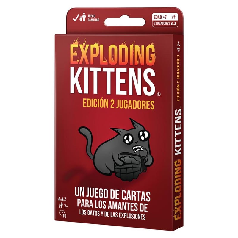 Exploding Kittens Edición 2 Jugadores Juego De Mesa Español ASMODEE ...