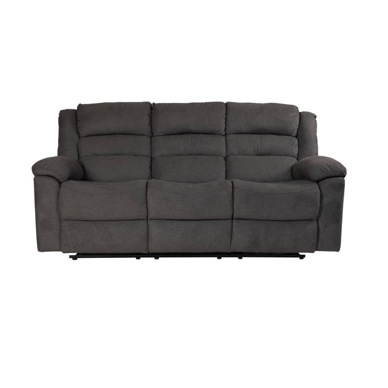 Sofa Reclinable Microfibra 3 Puestos Glory Gris MUEBLES FIOTTI ...