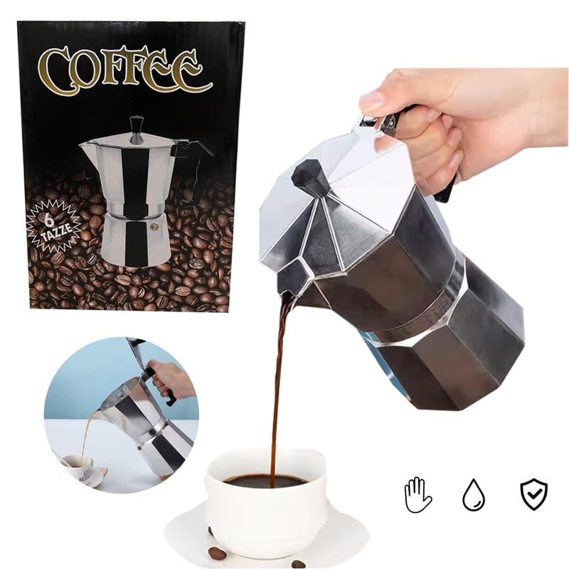 Cafetera Tipo Italiana Aluminio 6 Tazas Cafe Express - Tetera- GENERICO ...