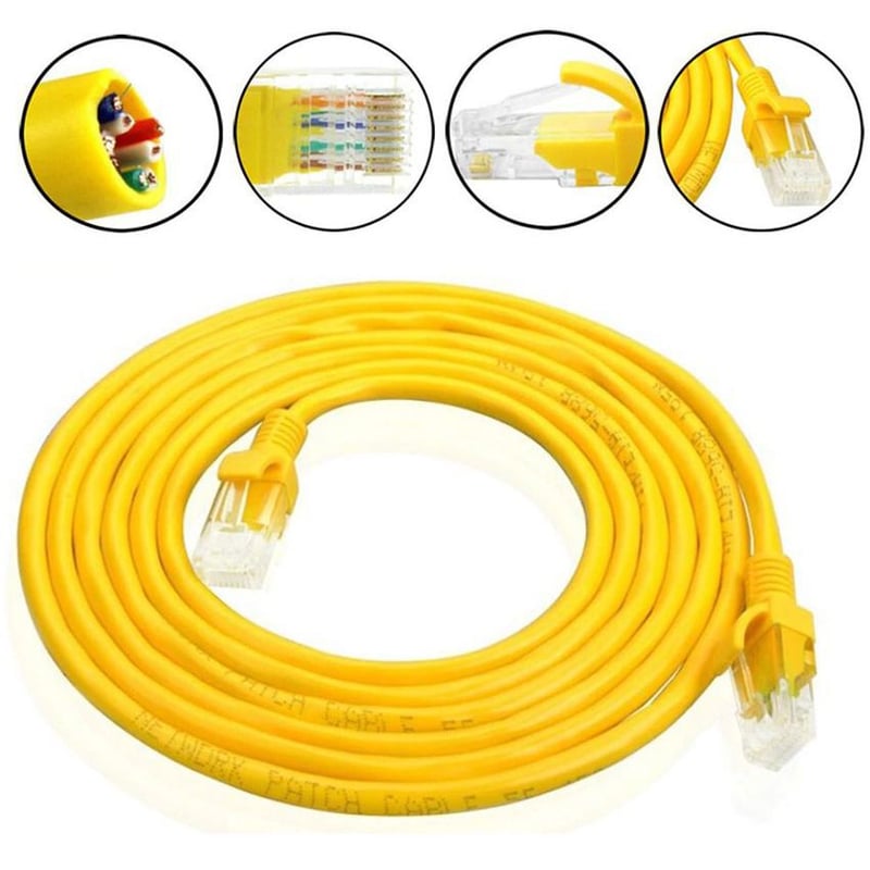 Cable LAN RJ45 CAT. E6 10 Metros Amarillo Red Internet Conexión WiFi ...