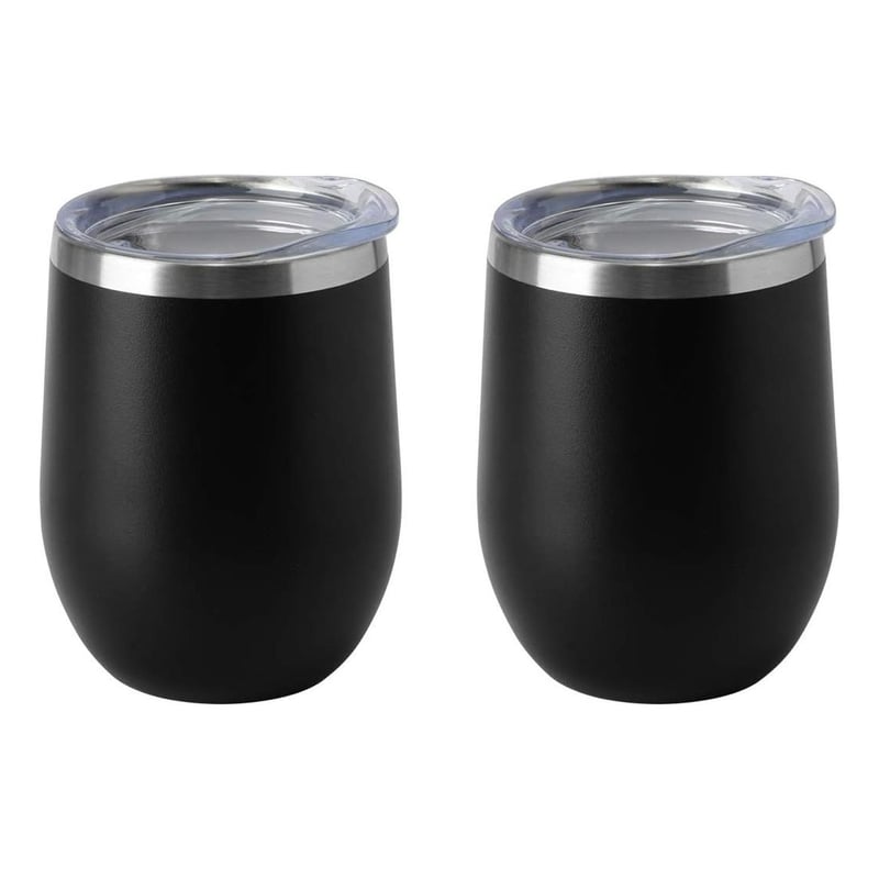 Vasos Termicos Acero Inoxidable Frío Y Calor 340ml Set De 2 - Negro ...