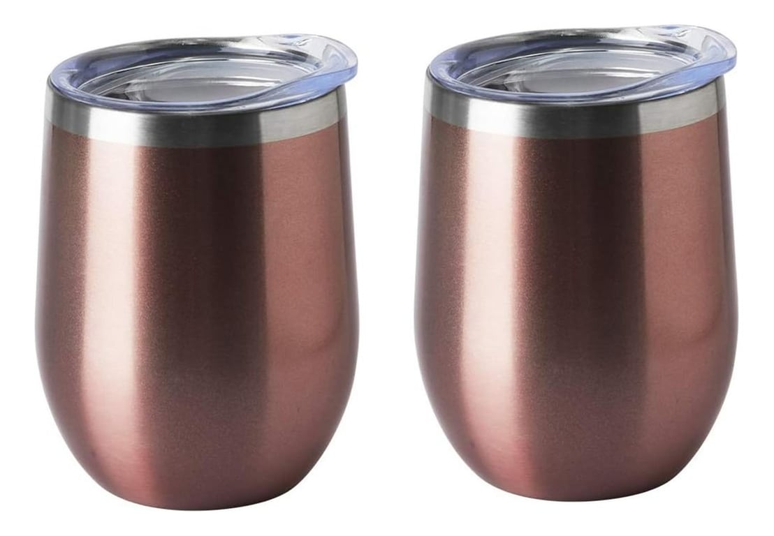 Vasos Termicos Acero Inoxidable Frío Y Calor 340ml Set De 2 - Marron ...