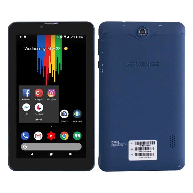Tablet Advance Prime PR5850 7 Android 8.1 3G SIM 16GB RAM 1GB.. ADVANCE ...