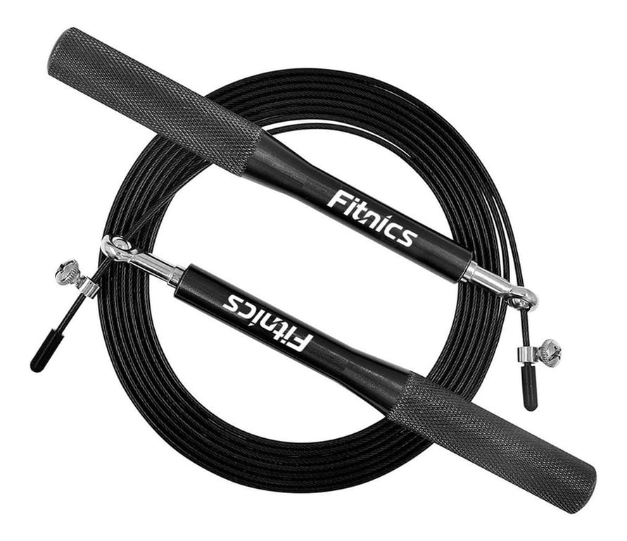 Lazo Cuerda Saltar Profesional Velocidad Aluminio - Negro- FITNICS ...