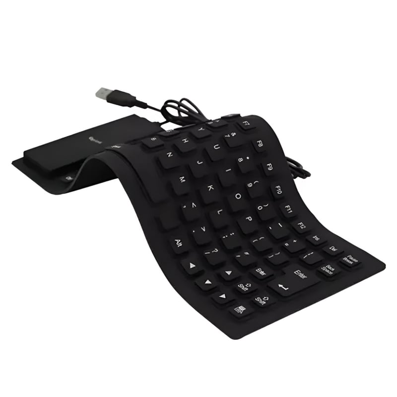 Teclado Usb Silicona Flexible Plegable Teclado Color Negra GENERICO ...