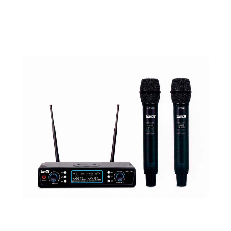 Micrófono Inalámbrico PRO DJ UHF-322MHL Negro PRO DJ | falabella.com