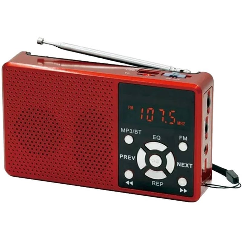 Radio Digital Portatil Bluetooth FM USB TF RS-6123BT Rojo GENERICO ...
