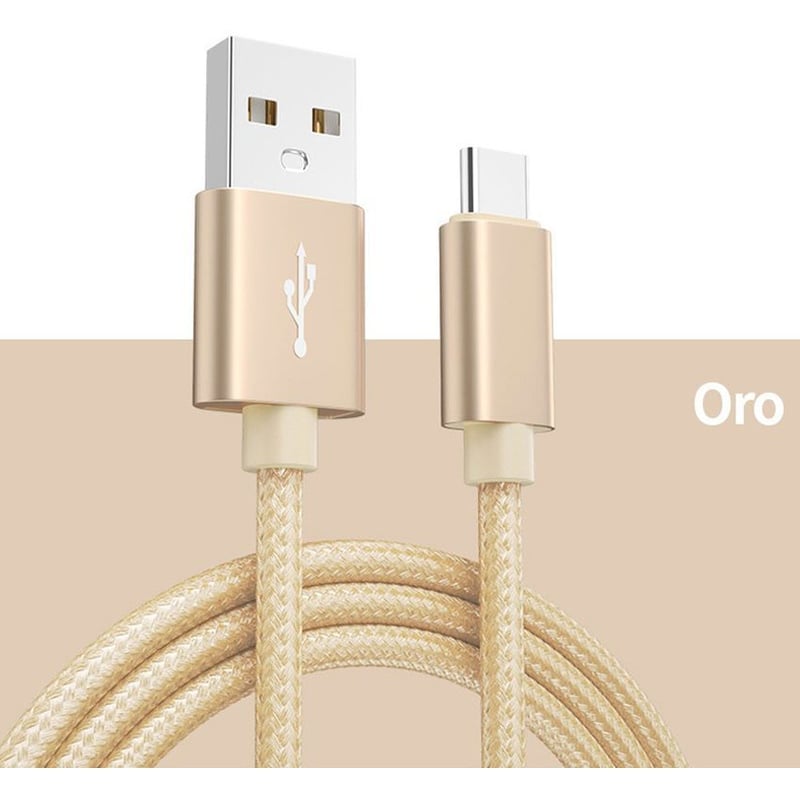 Cable Dorado Tipo C-USB Enmallado Cordón Carga Rápida Transferencia Datos GENERICO | falabella.com