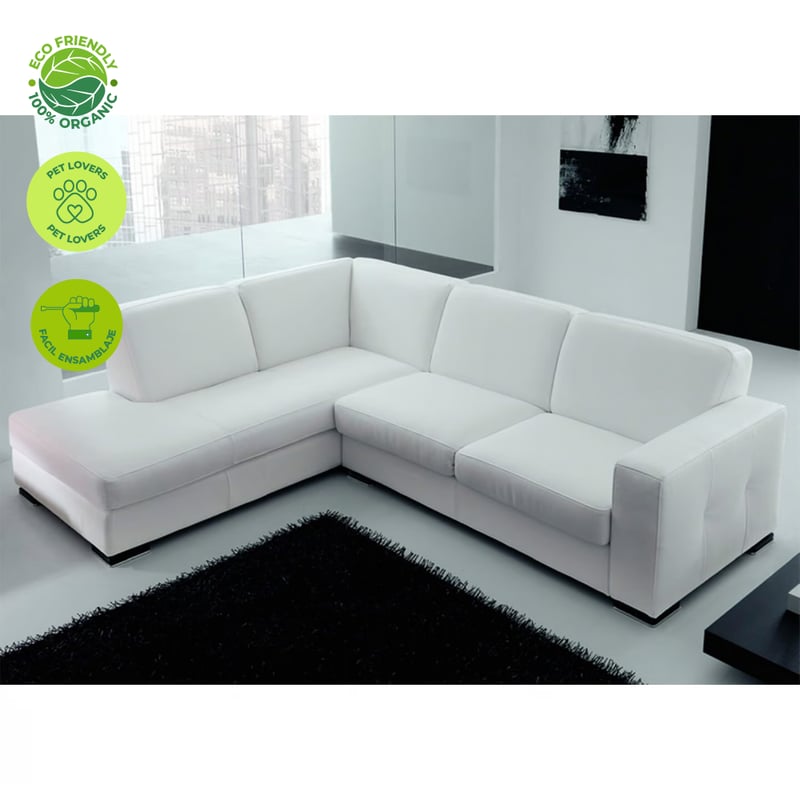 Muebles Modernos en L Sala con Sofá esquinero en Color Blanco GENERICO ...