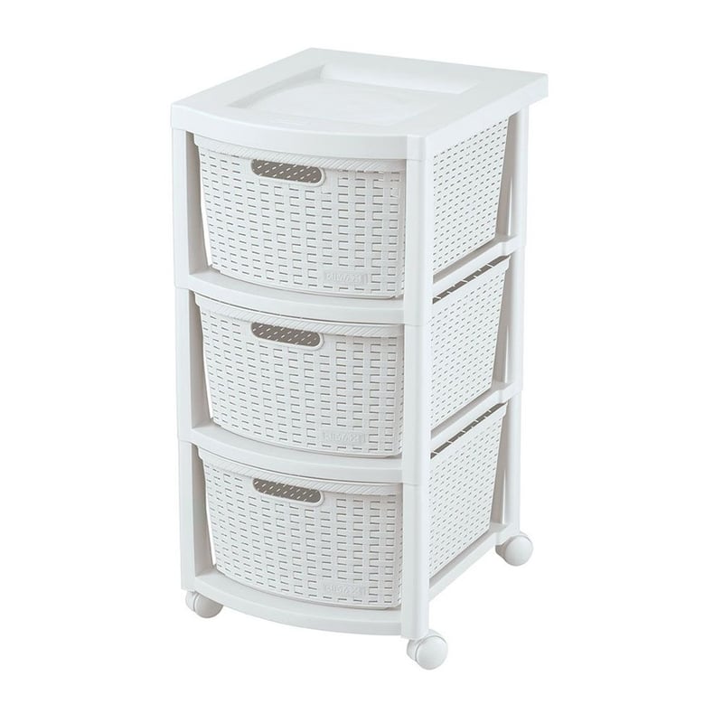 Cajonero apariencia rattan 3 gavetas altas RIMAX - Blanco Nieve RIMAX ...