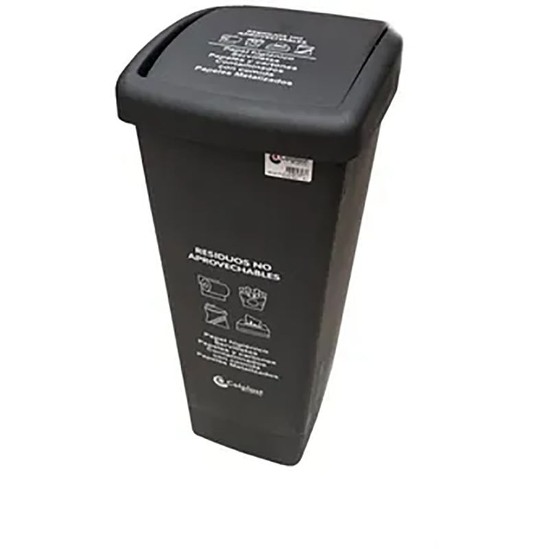 Papelera Plana De 55 Litros Colplast Negra COLPLAST | falabella.com