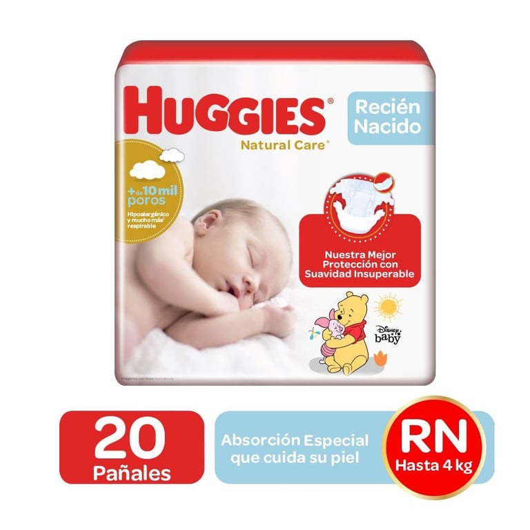 Pañales Huggies Natural Care Etapa 0/Recién Nacido X 20Und HUGGIES ...