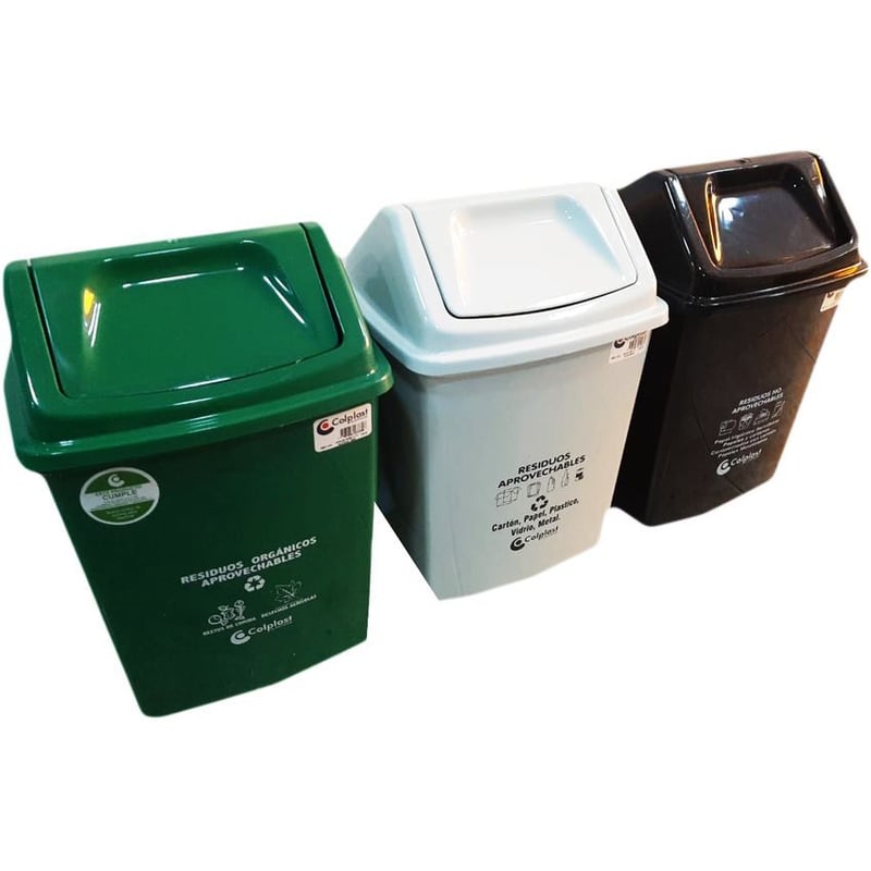 Trio de canecas plasticas de 22 litros. COLPLAST | falabella.com