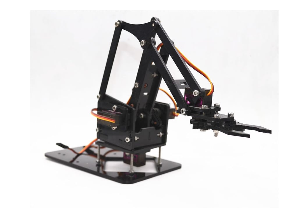 Brazo Robotico 4 Dof Arduino Acrilico Negro Servos Mg90 GENERICO ... Brazo Robotico 4 Dof Arduino Acrilico Negro Servos Mg90 GENERICO ...