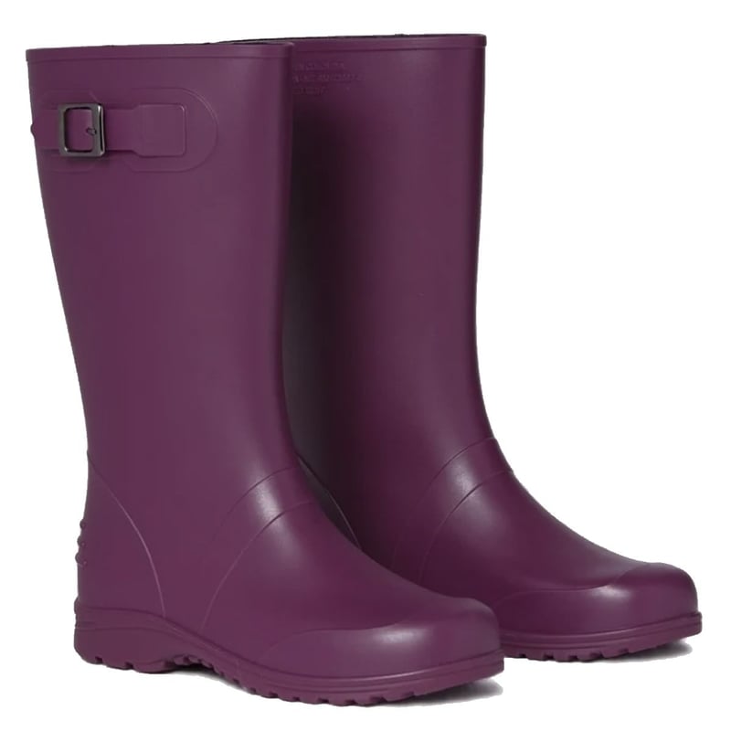 Botas Lluvia Mujer Hebilla Elegantes Idecal Impermeables Caucho Morada ...