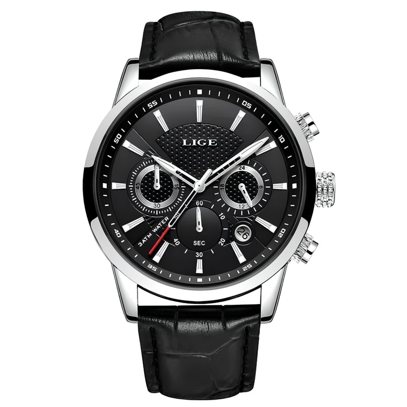 Reloj Lige de Caballero Análogo Original en cuero Resistente agua LIGE ...