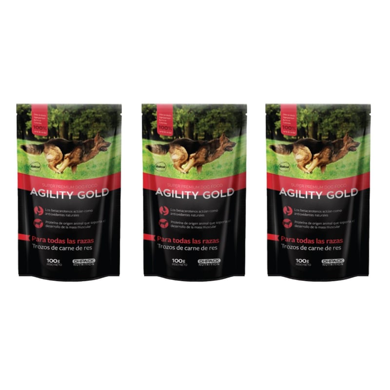 Agility Gold Húmedo Snack Para Perro - Trozos de Res x 3 u AGILITY GOLD ...