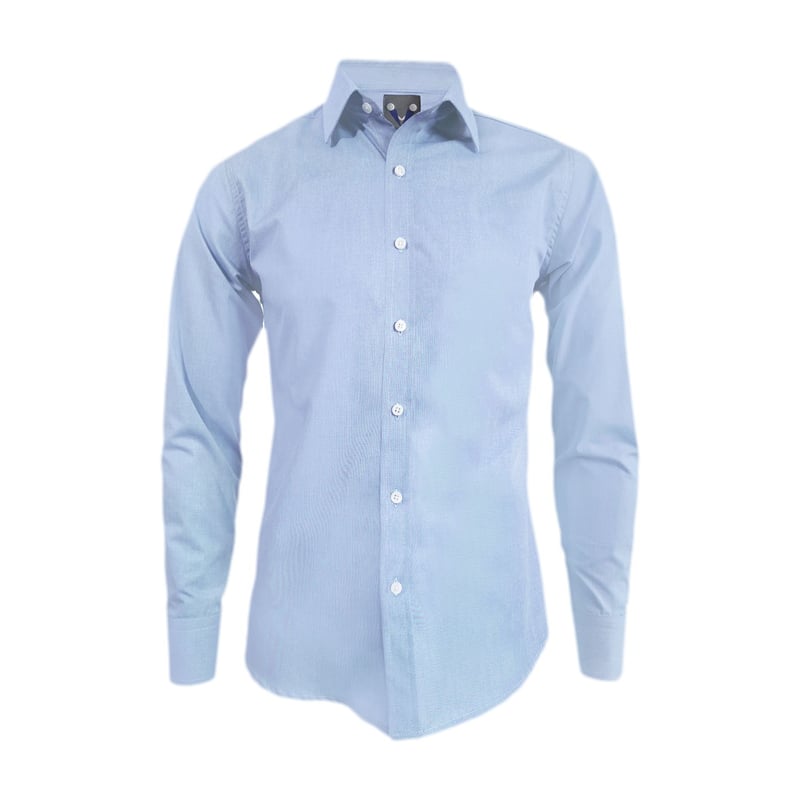 Camisa azul claro en algodón manga larga slim para hombre SON DOS ...