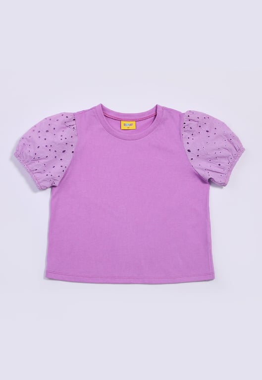 Camiseta Violeta Con Ojalillo Y Elastico En Manga Para Beb\\\\\\\\u00e9 ...