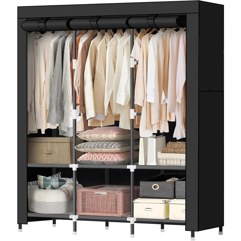 Armario Closet Portatil Desarmable 3 Espacios Negro ONE PIXEL ...