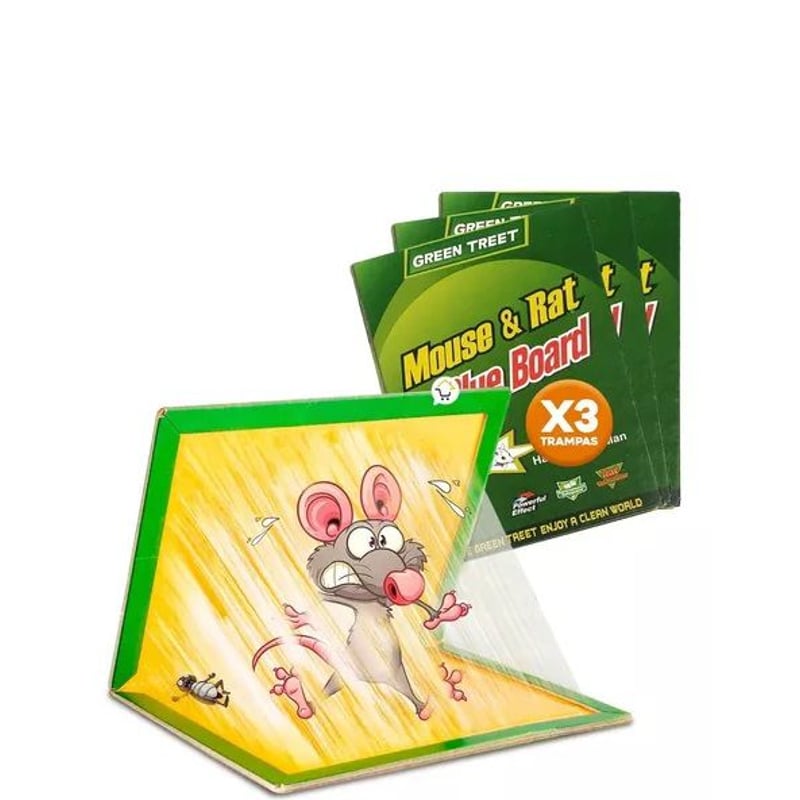 Set X3 Trampas Pegamento Para Ratón Pegante Mata Ratas GENERICO ...