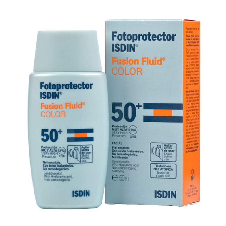 Bloqueador Solar Fusion Fluid Color Isdin para Piel seca 50 ml ISDIN ...