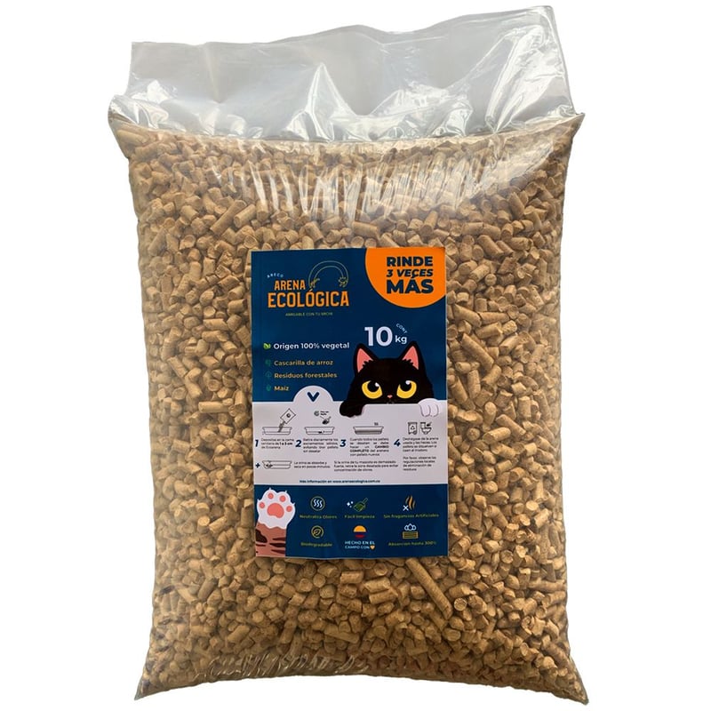 Arena Ecológica para Gatos 10 kg - Pellets Premium ARECO GENERICO ...