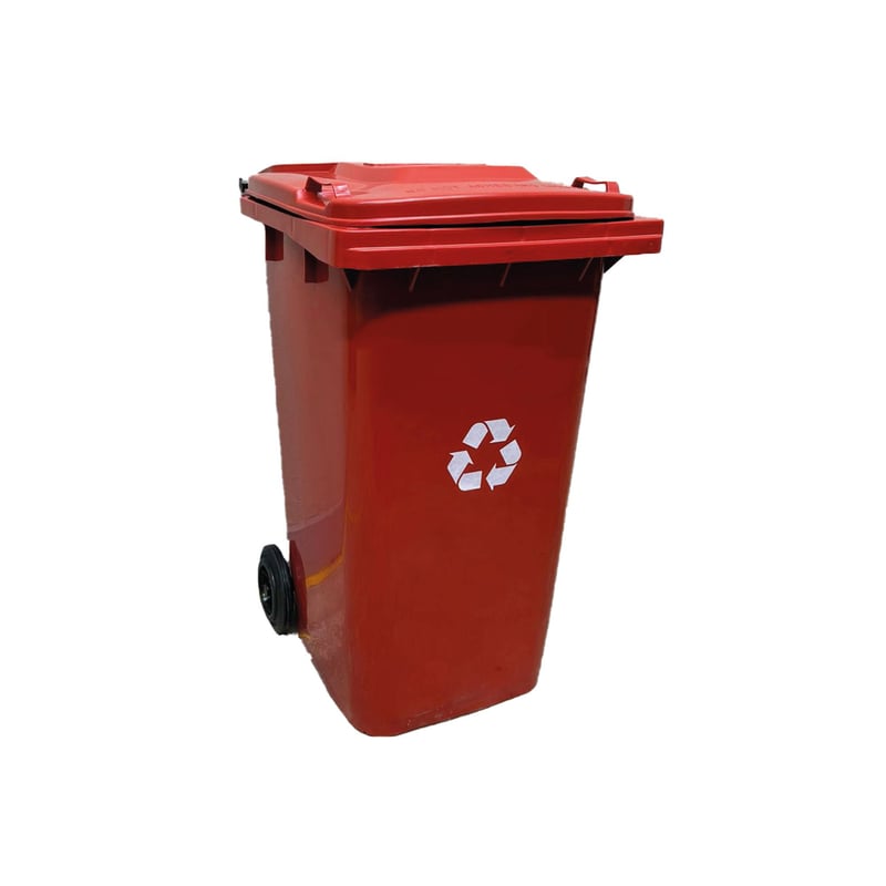 Contenedor de basura de 240 litros rojo TRIPLE CLEAN | falabella.com