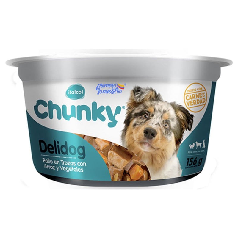 Chunky Delidog Pollo Con Arroz y Vegetales Perro x 156g CHUNKY ...