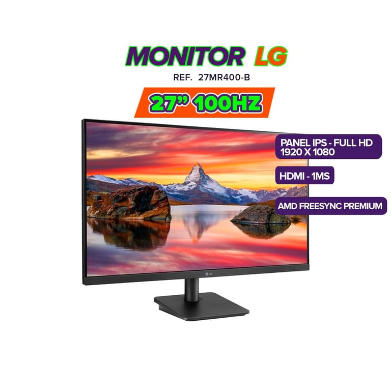 Monitor LG 27MR400-B / 27 Pulg Full HD Tasa 100HZ - 1Ms / AMD FreeSync ...