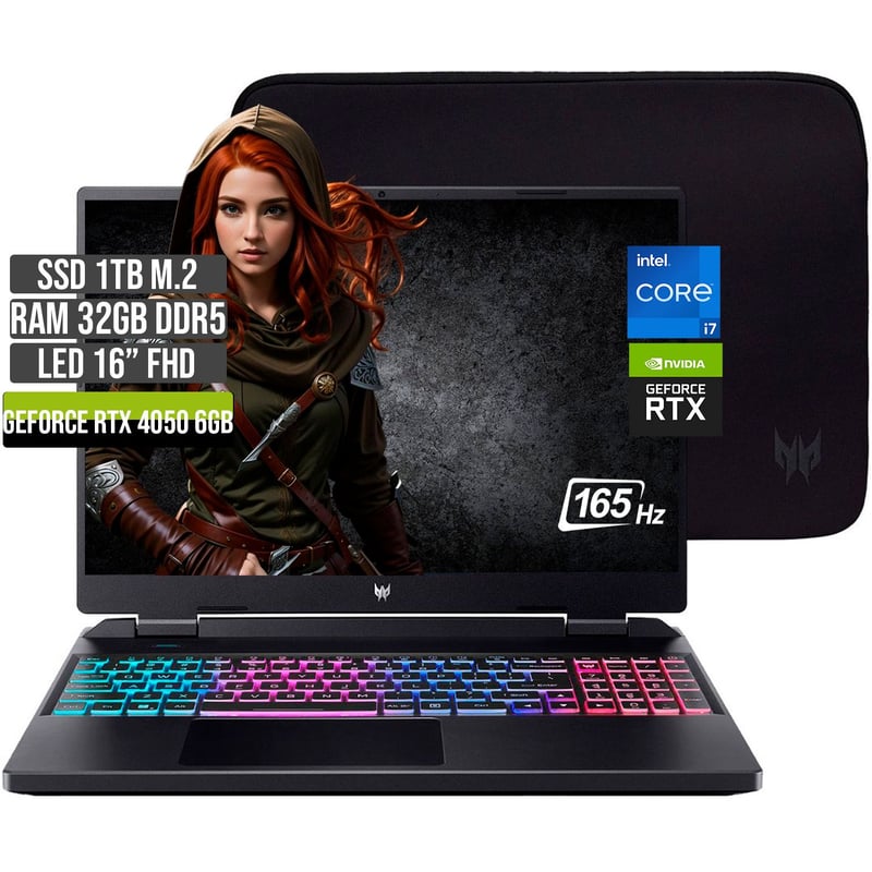 ACER PREDATOR INTEL CORE I7-13700HX RTX 4050 6GB SSD 1TB RAM 32GB LED ...