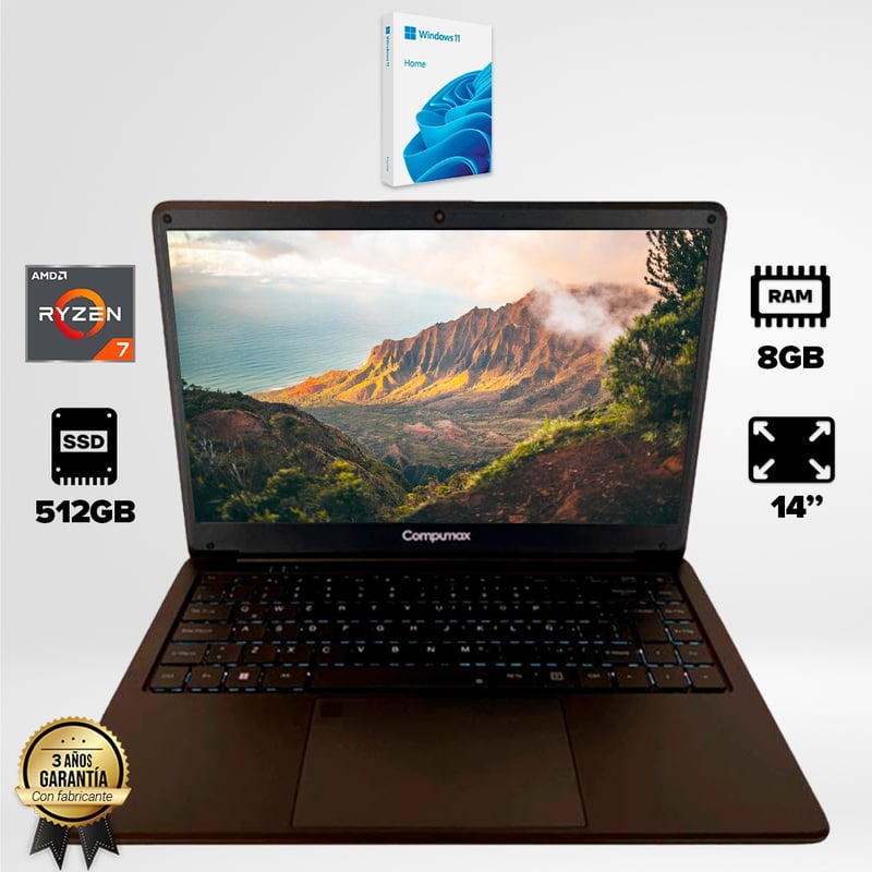 PORTATIL COMPUMAX RYZEN 7-5700U 8GBSSD512GB COMPUMAX | falabella.com