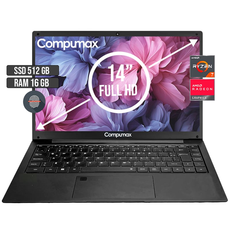 PORTATIL COMPUMAX AMD RYZEN 7-5700U SSD 512GB RAM 16GB LED 14 FULL HD ...