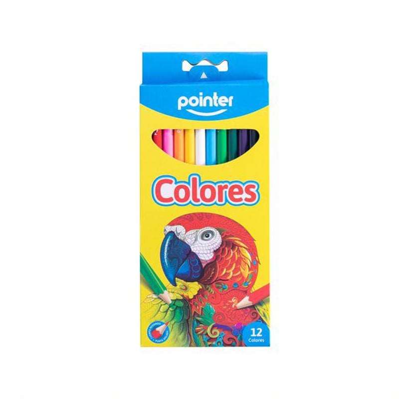 Caja De Colores Redondos Largos Para Niños 12 Und Colegio POINTER ...