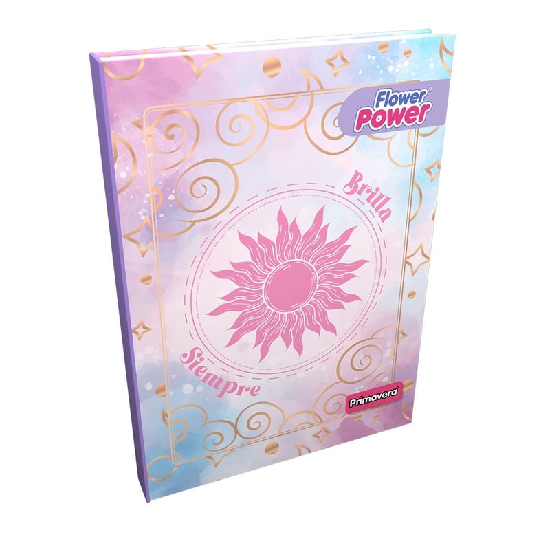 Cuaderno Cosido Flower Power Brilla 5 Materias Hoja Cuadriculada ...