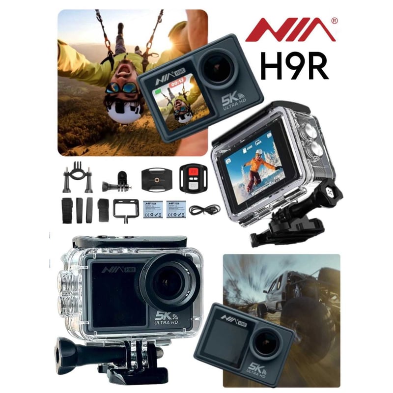 Camara Deportiva 5k Ul Hd Control Sumergible Doble Pantalla GENERICO ...