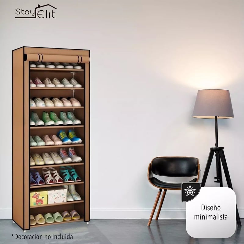 Zapatera Closet De 9 Niveles Armable Color VINO TINTO GENERICO ...