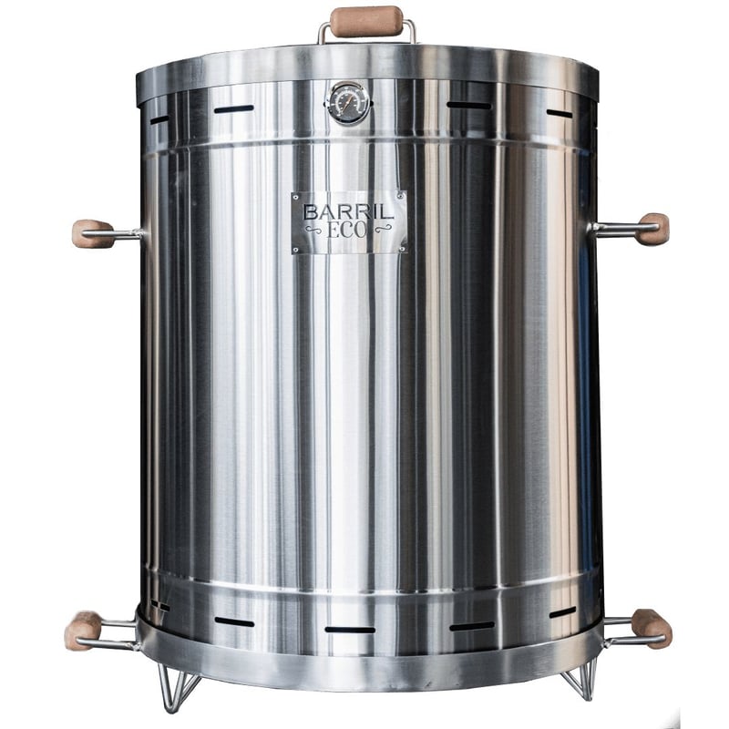 Barril Asador LÍNEA ECO Acero Inoxidable Grande 50Lbs calibre 20 acero ...