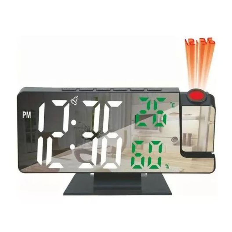 Reloj Despertador Digital Con Proyector De 180° Pantalla Led GENERICO ...