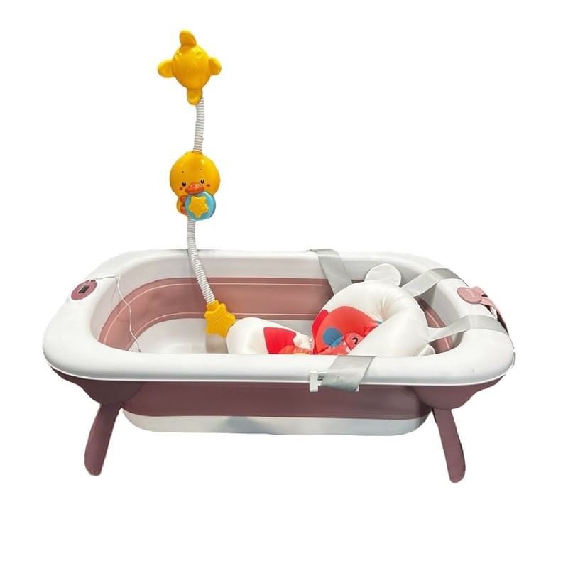 Bañera Plegable Con Sensor De Temperatura Malla Y Ducha Bebe MAXIBABY ...