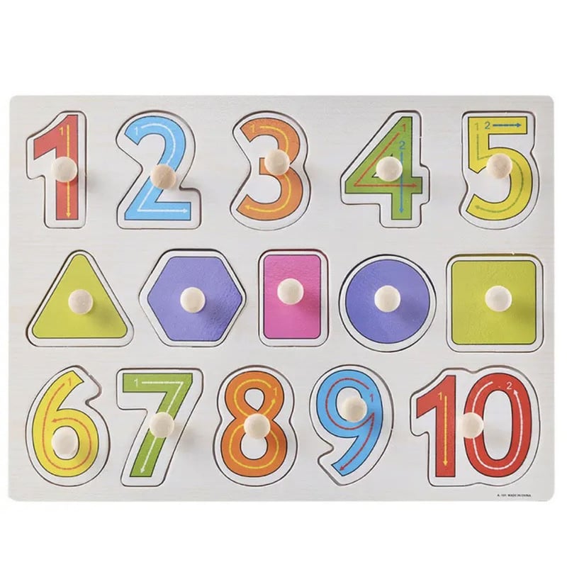 Tabla Didactica De Numeros Y Figuras Geometricas Madera GENERICO ...