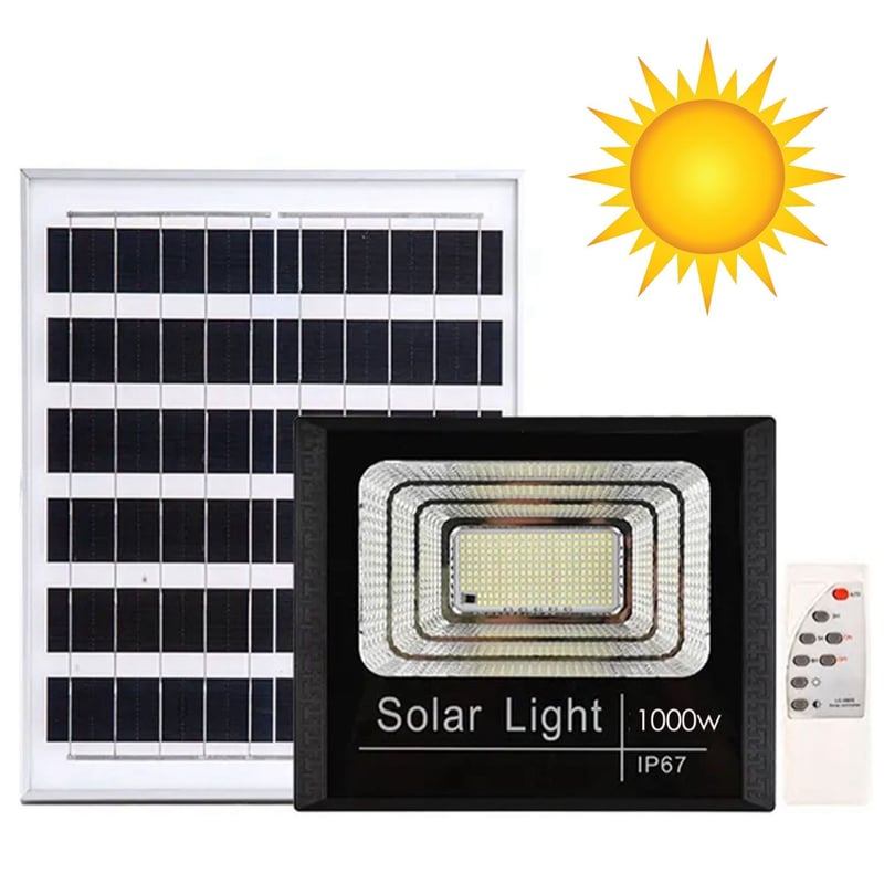 Reflector Solar Led 1000W Potente Panel Solar 12horas ONE PIXEL ...
