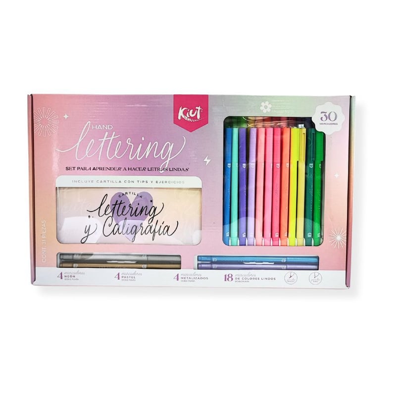 Kit De Lettering Kiut Cartilla Marcadore Punta Pincel X30 KIUT ...